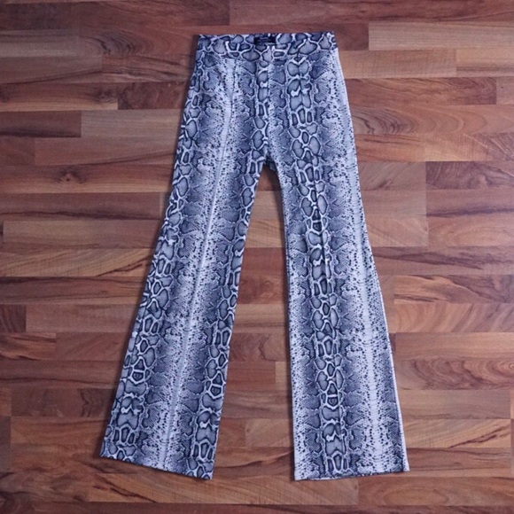 Pants & Jumpsuits | Snake Print Reptile Flare Stretch Pants | Poshmark